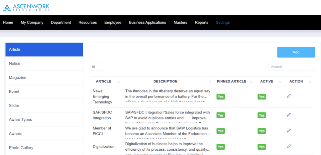 Intranet Portal - AscenWork Technologies
